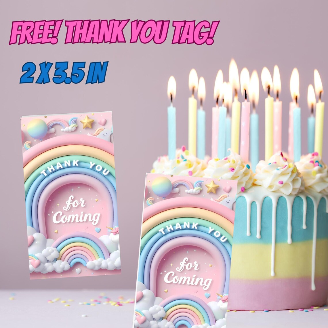 Editable Unicorn Rainbow Birthday Invitation Pastel Unicorn Birthday ...