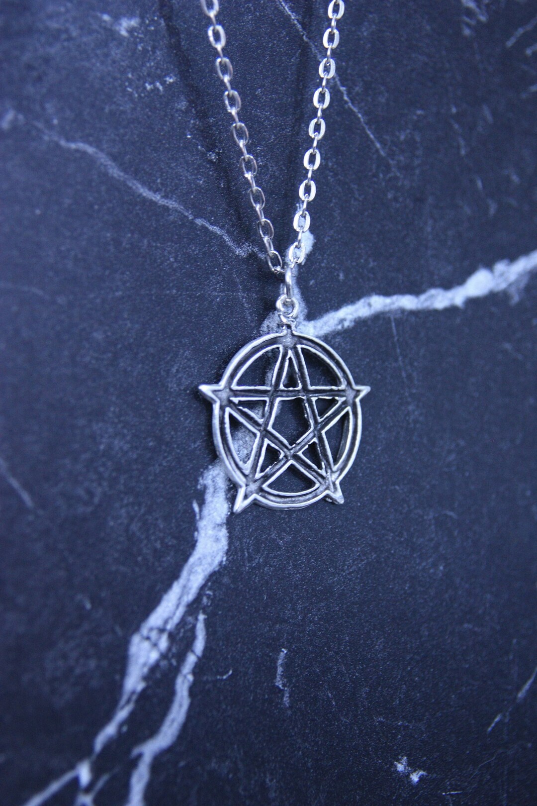 Pentagram Star Silver Necklace Men and Women Different Chain Types Gift ...