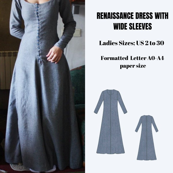 Renaissance Dress Pattern - Etsy