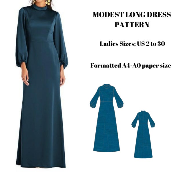 Modest Dress Pattern - Etsy