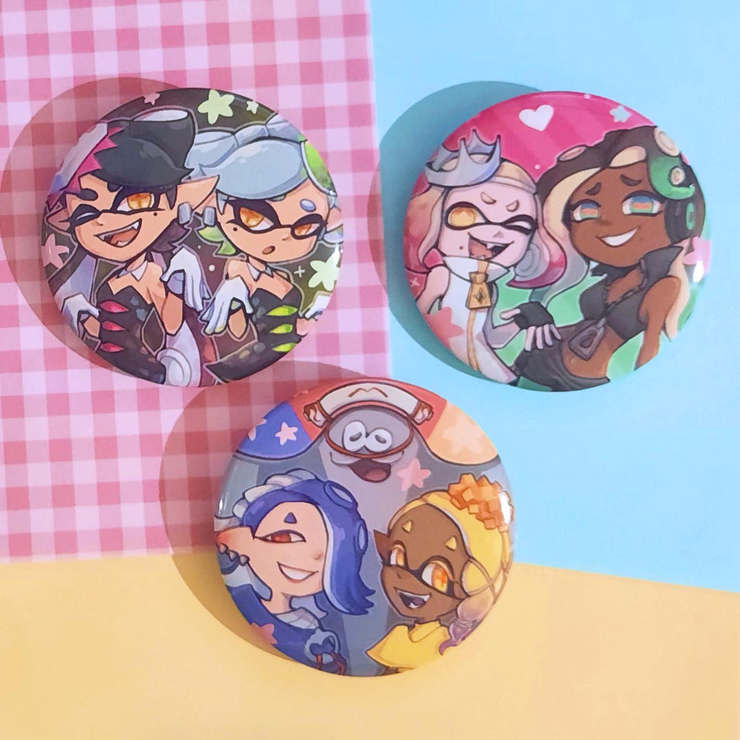 Splatoon Button Badges 58mm Pinback Squid Sisters, off the Hook, Deep Cut Badges - Etsy