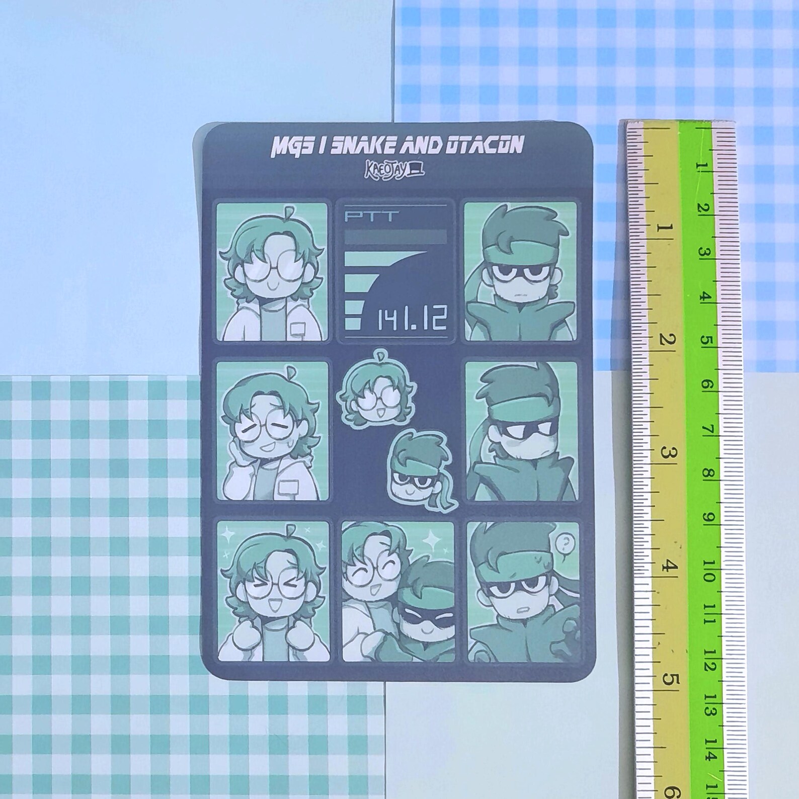 MGS Snake and Otacon Sticker Sheet Otasune Snotacon Laminated Vinyl ...