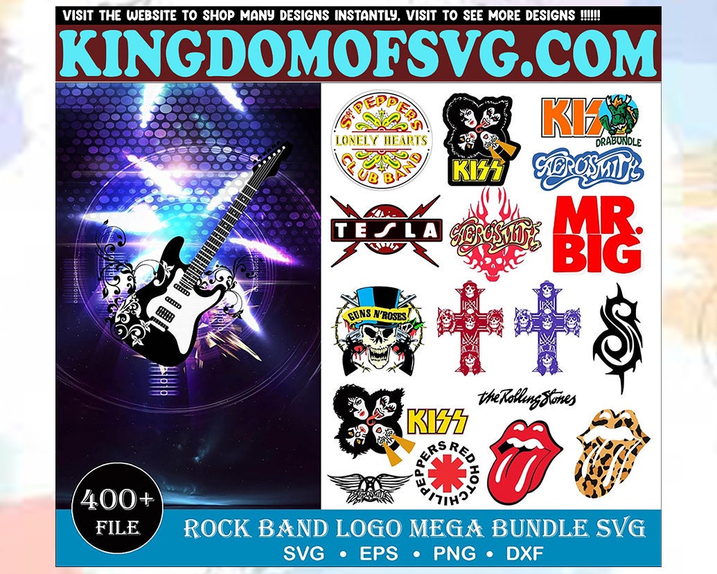 400 Rock Brand Logo SVG, Rock Band Svg, Bundle Rock Band, Instant ...