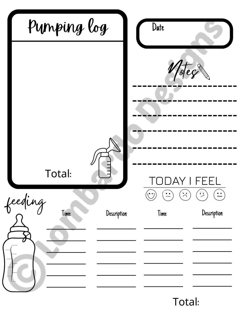 Pumping and Feeding Tracker - Etsy