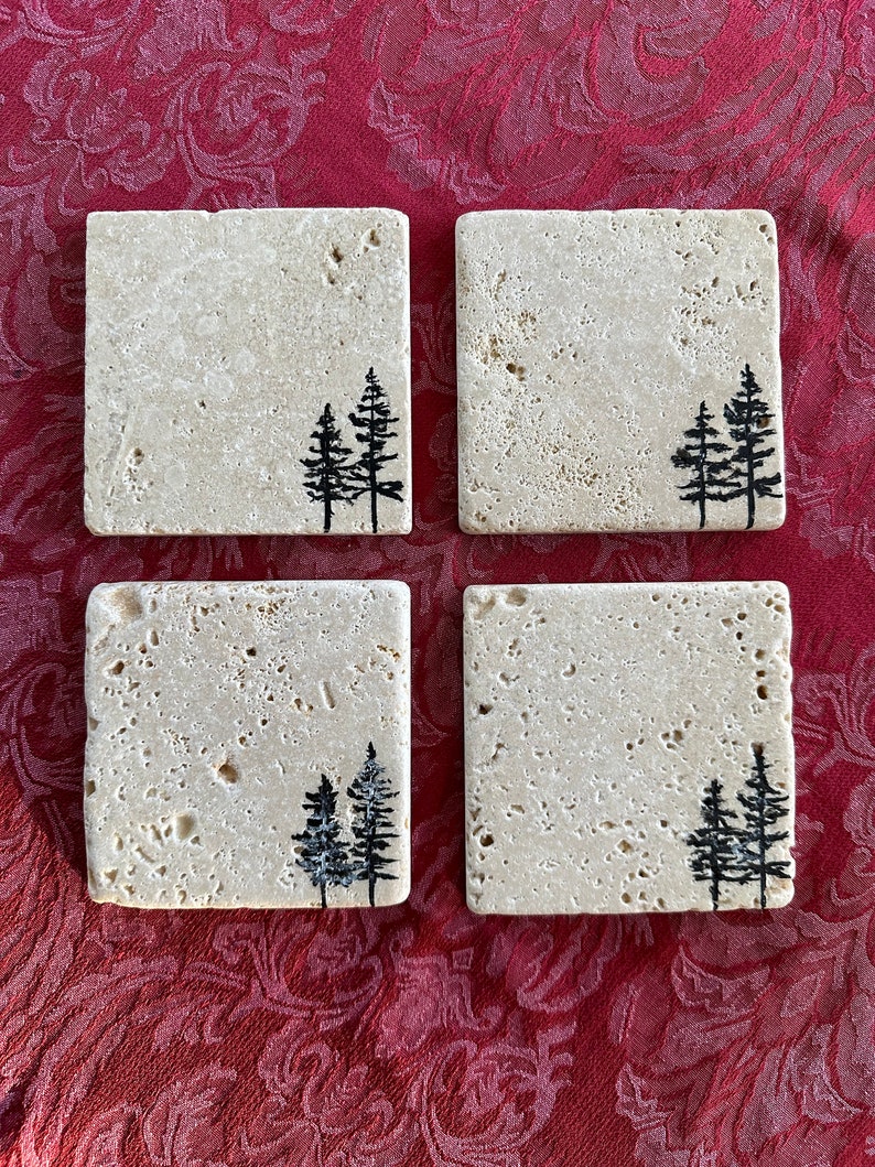 Custom Travertine Coasters - Etsy