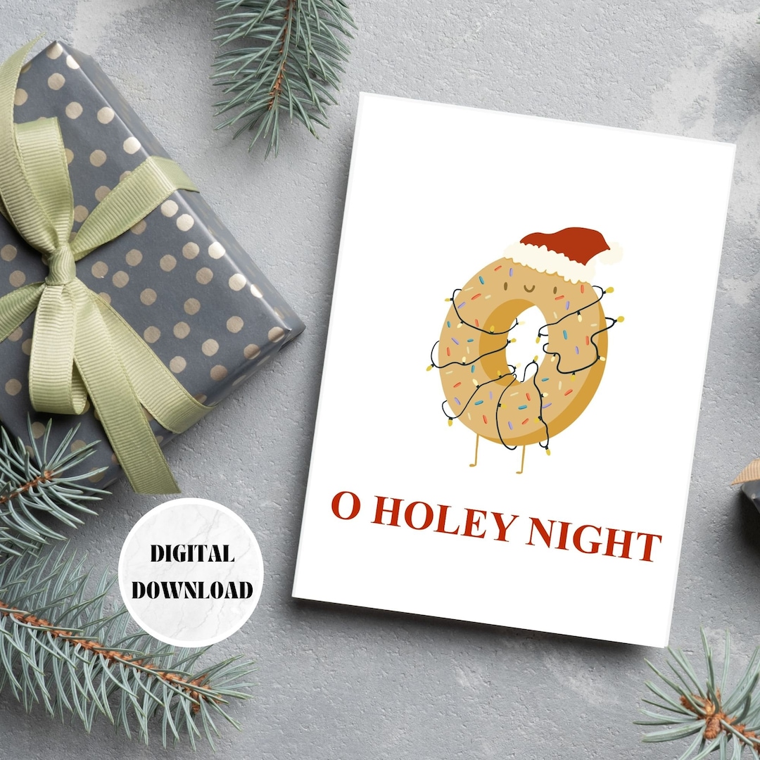 O Holy holey Night Printable Holiday Card, 5x7 Digital Download ...