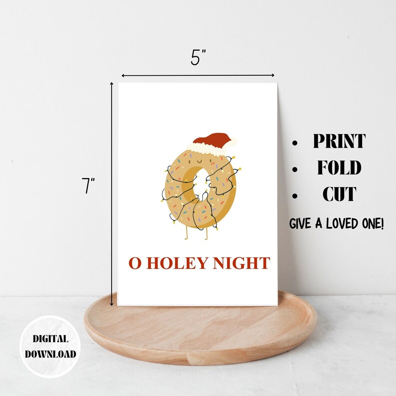 O Holy holey Night Printable Holiday Card, 5x7 Digital Download ...