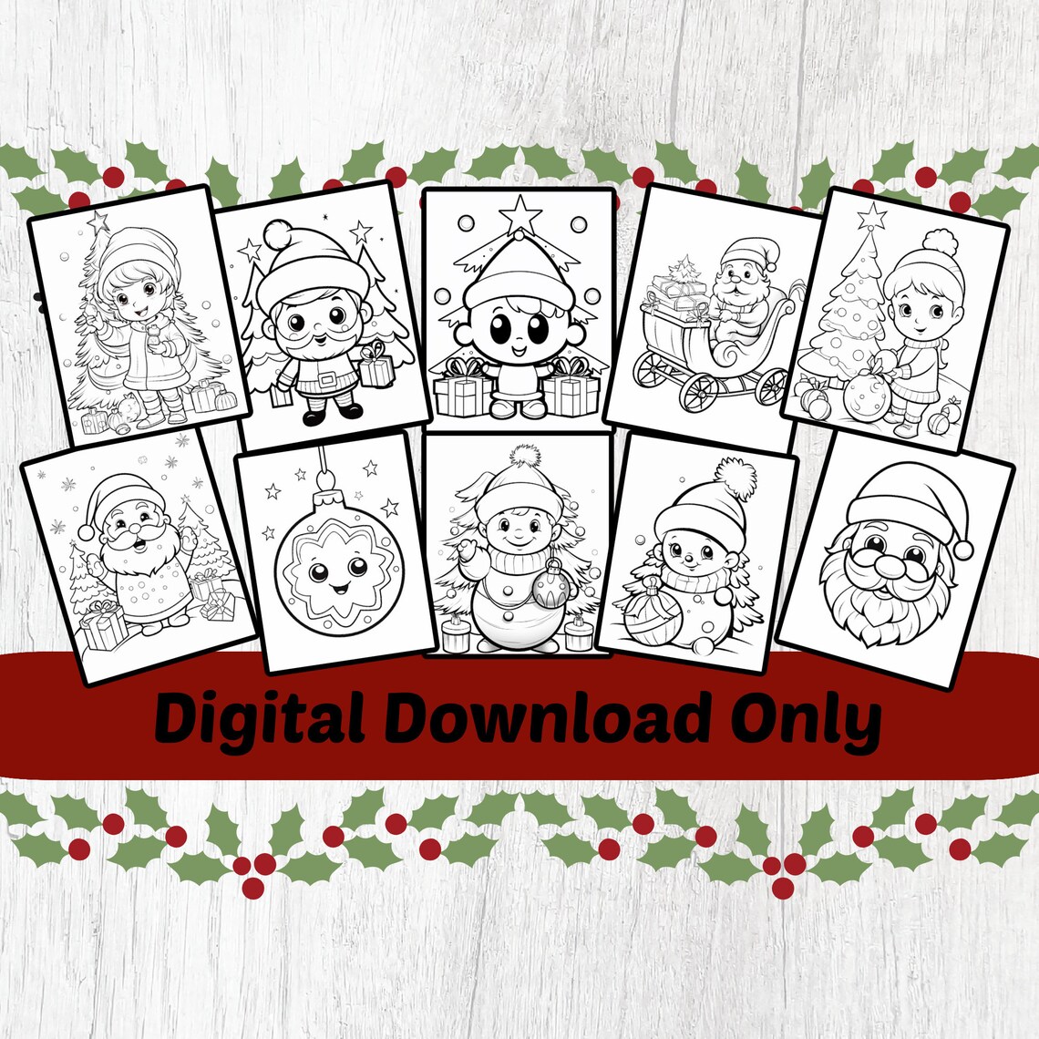 20 Christmas Coloring Pages Christmas Printable Christmas - Etsy