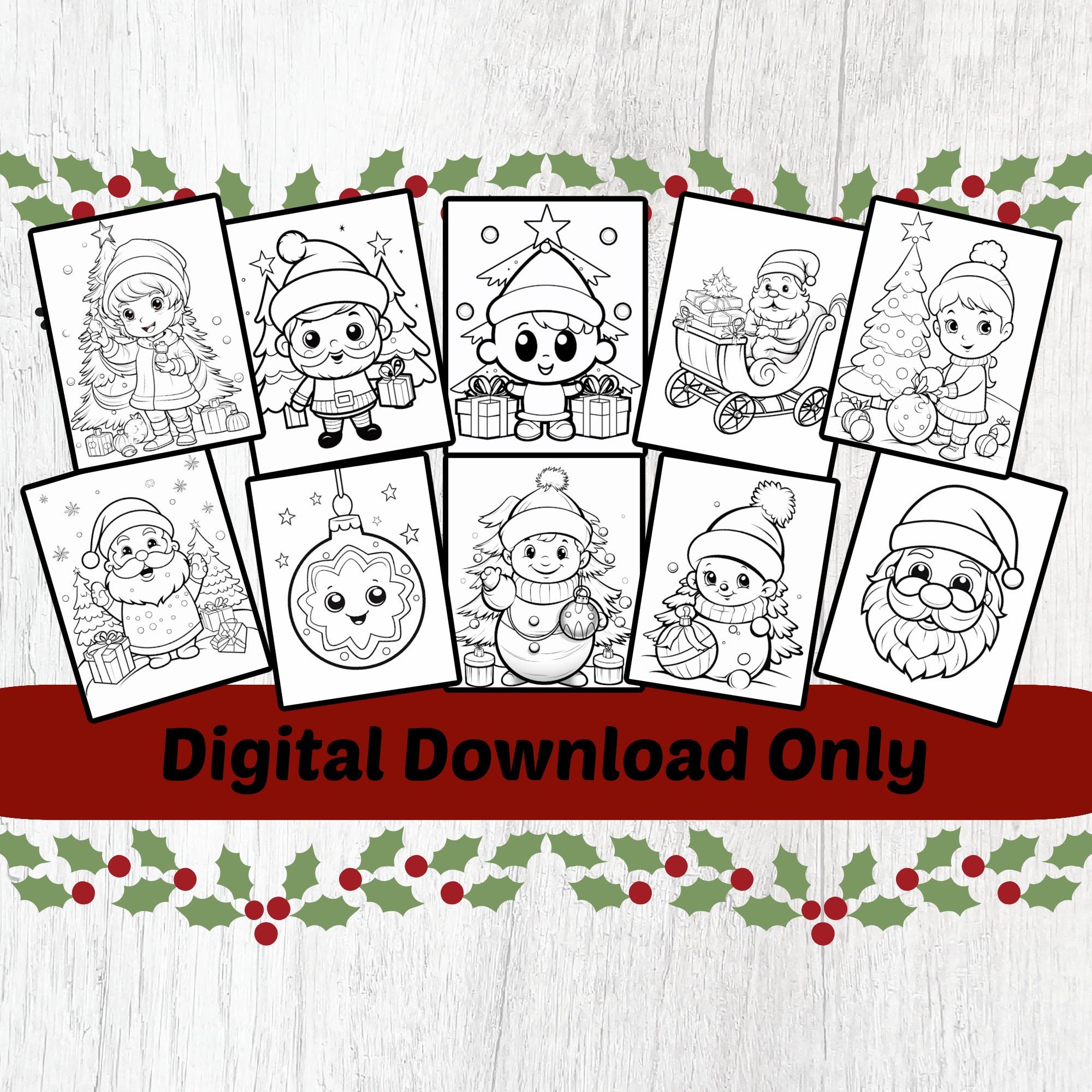 20 Christmas Coloring Pages Christmas Printable Christmas - Etsy