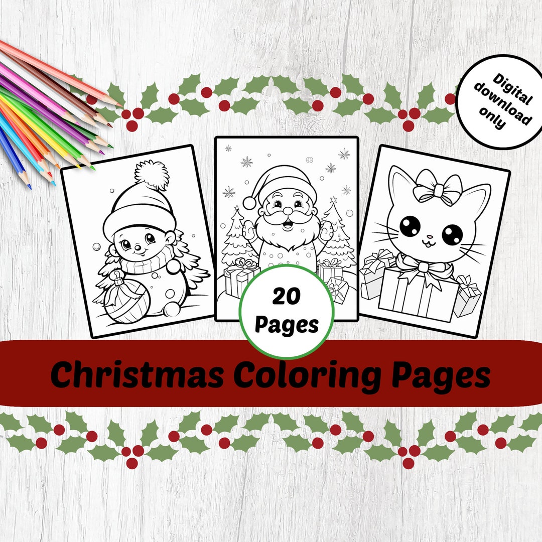 20 Christmas Coloring Pages Christmas Printable Christmas - Etsy