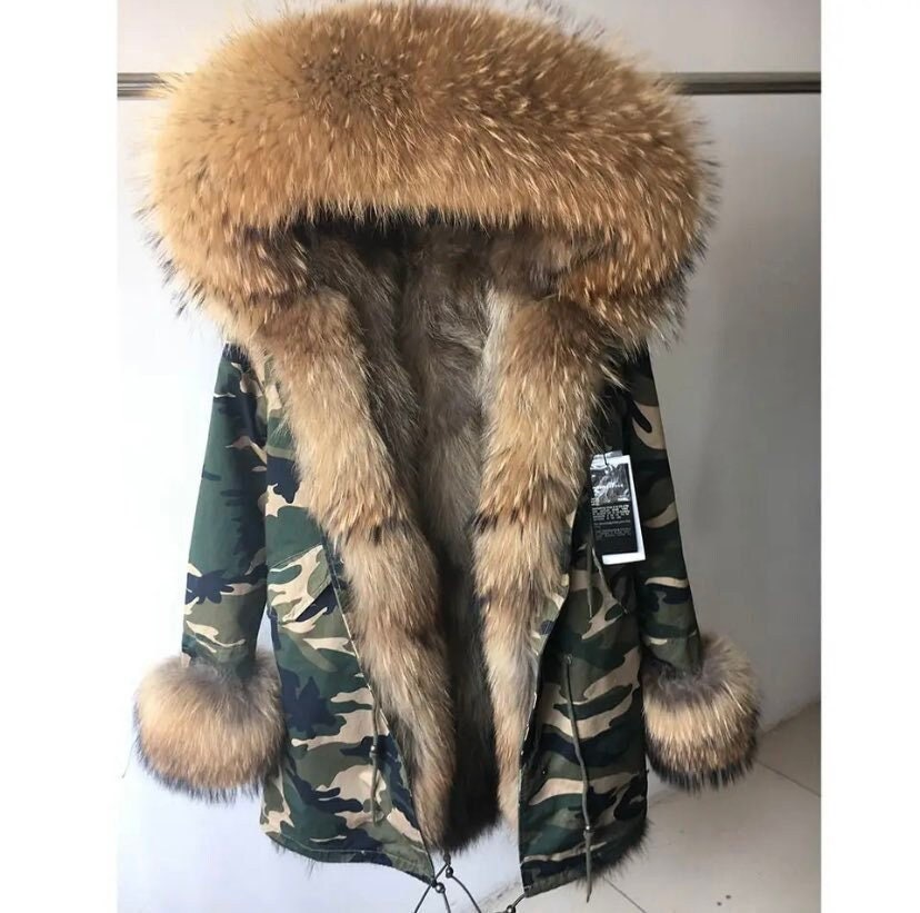 Sophisticated Parka With Real Genuine Fox Fur and Raccoon Fur: A ...
