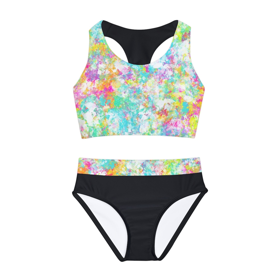 Color Splash Girls Two Piece Swimsuit aoptake a Dip This Summer in This ...