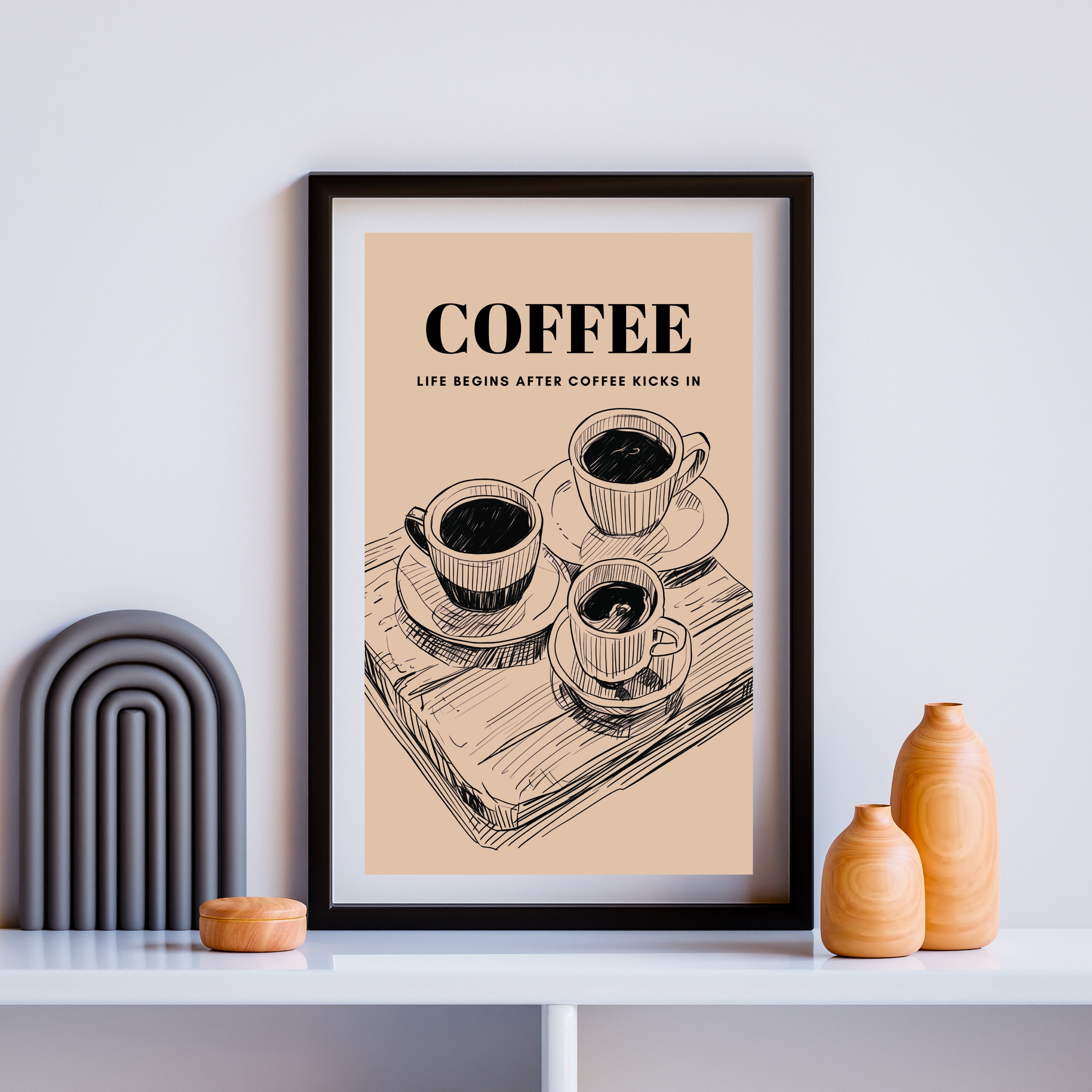 Brown Coffee Corner Wall Decor Set of 3 Printables Retro Coffee Bar ...
