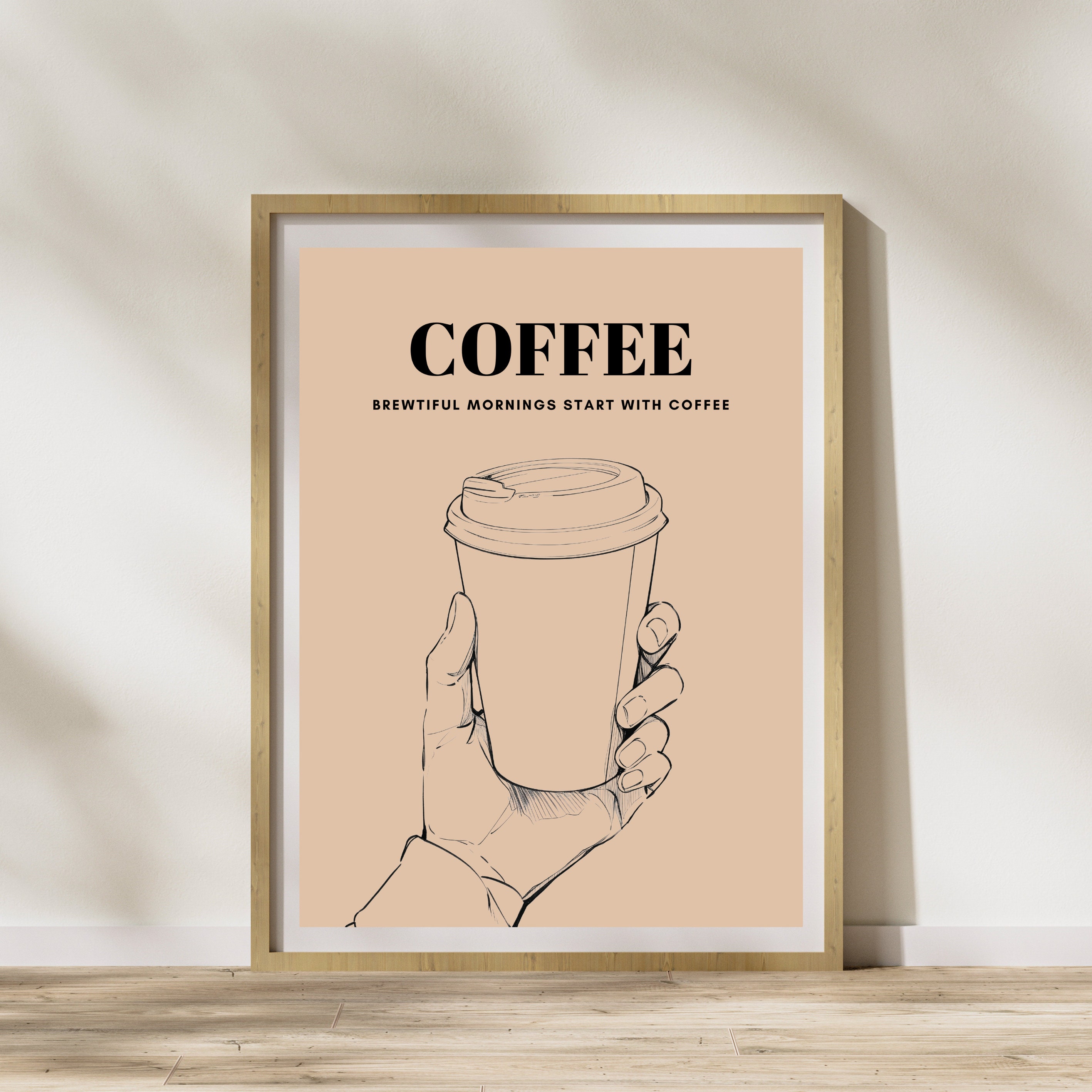 Brown Coffee Corner Wall Decor Set of 3 Printables Retro Coffee Bar ...