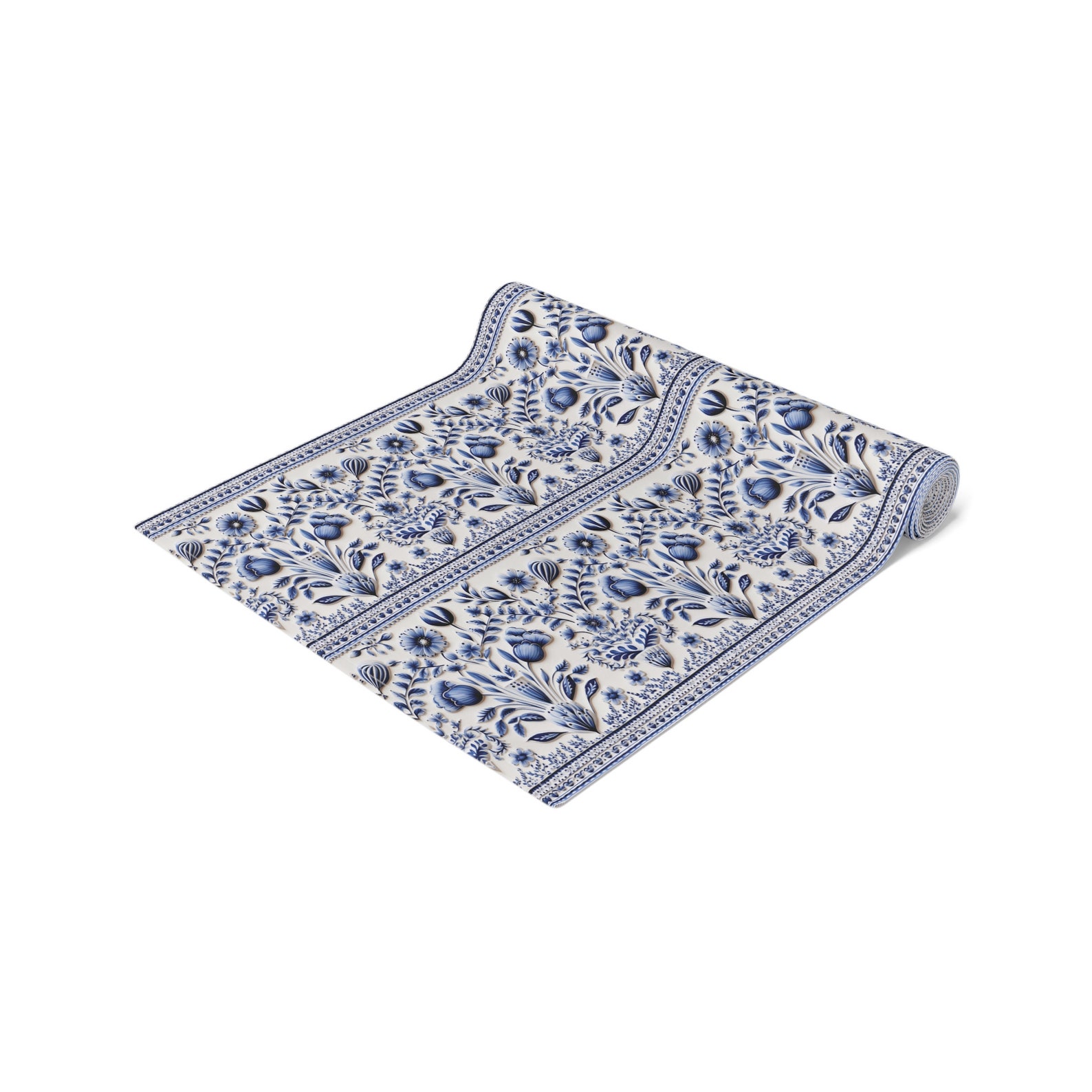 Beautiful Delft Blue Design Table Runner Vintage Table Runner Botanical ...