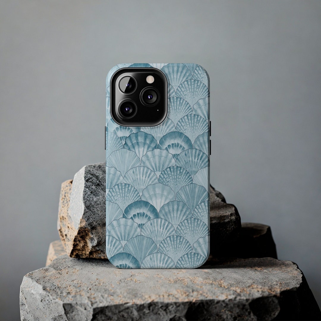 Beautiful Aqua Blue Seashells-print Tough Phone Cases Sea Shell Summer ...