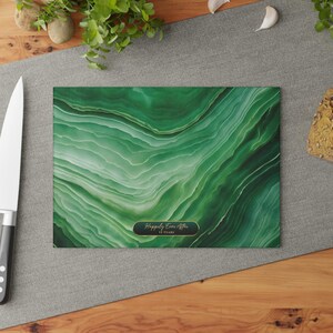 Beautiful Jade-design Glass Cutting & Serving Board, 12th Wedding ...