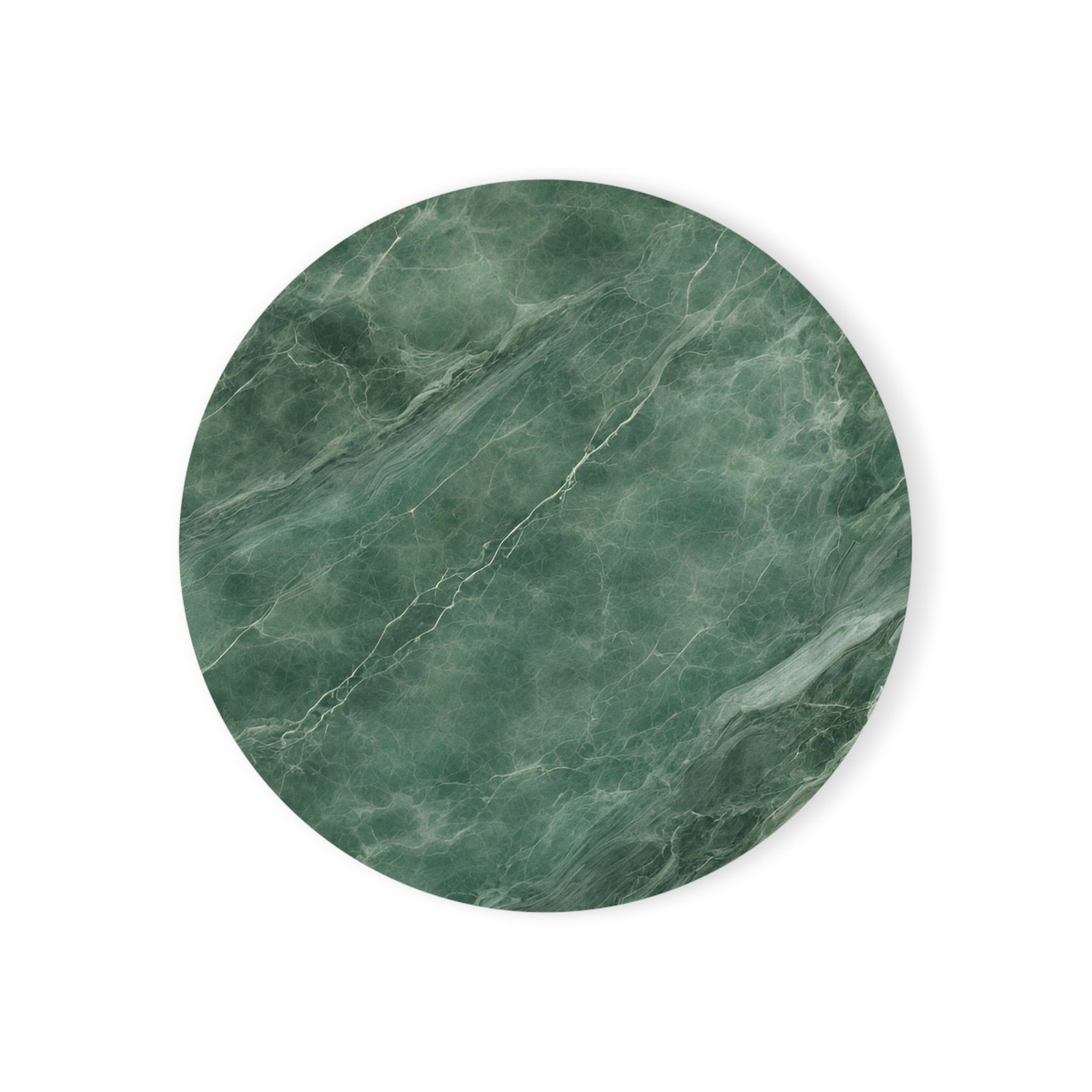 Coasters: Green Quartzite Marble-design faux Cork-back Coasters, Green ...