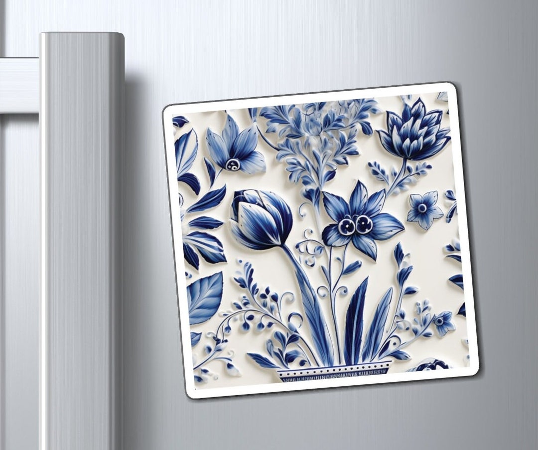 Beautiful Delft Blue Tile-like Magnet - Three Sizes to Choose From ...