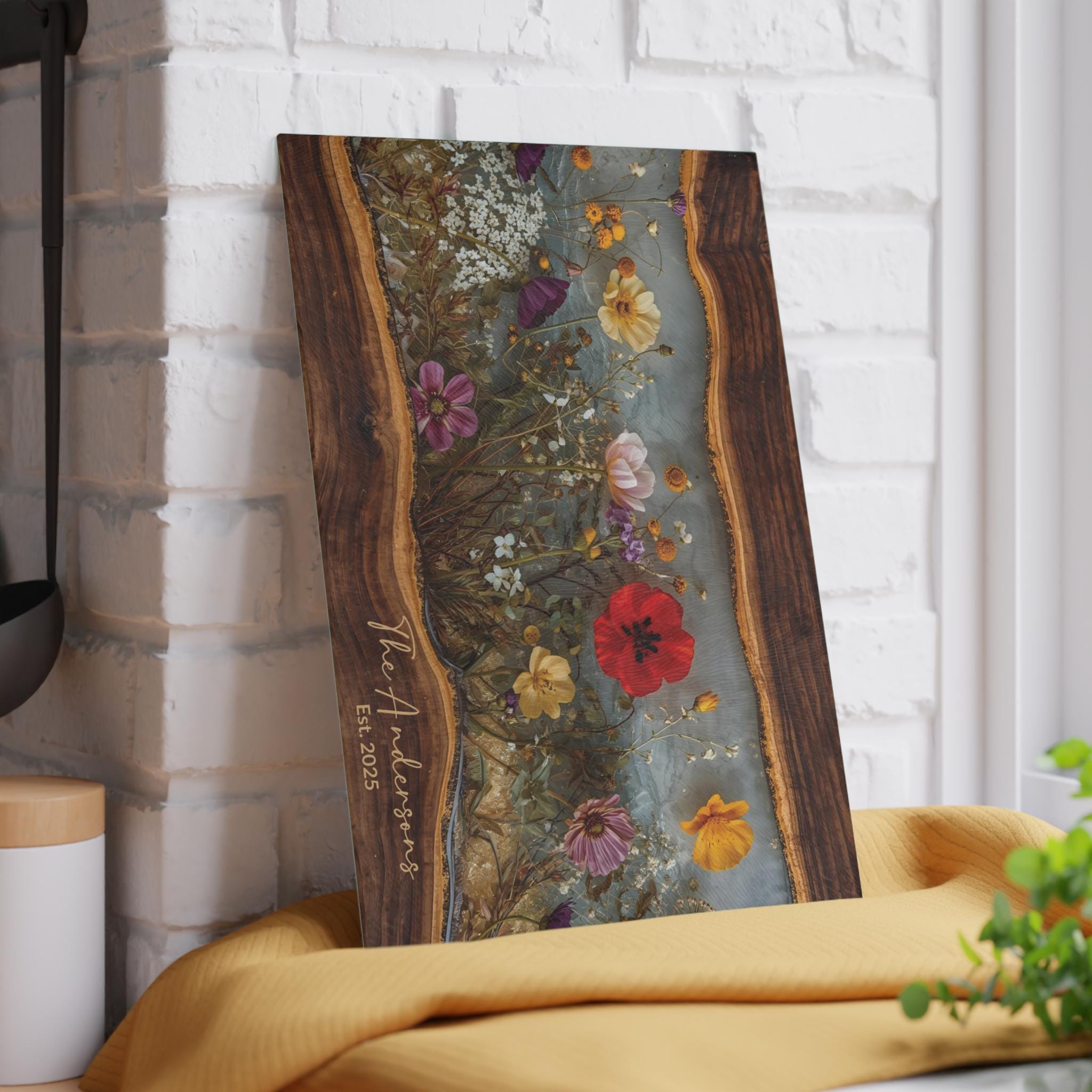Personalized Wildflower Epoxy-inspired *glass* Cutting & Serving Board ...
