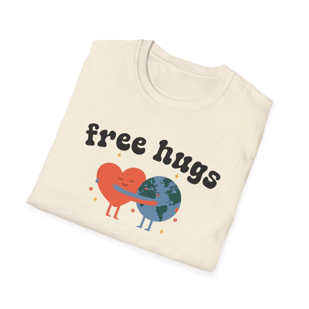 Free Hugs Shirt Retro Mental Health Tshirt Depression Anxiety Tee Cute ...