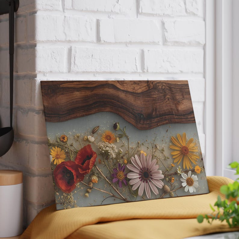 Beautiful Unique Wildflowers Epoxy-inspired *glass* Cutting & Serving ...