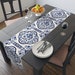 Beautiful Delft Blue Floral Design Table Runner Vintage Table Runner Botanical Table Runner ...