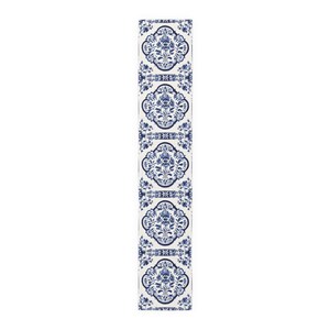 Beautiful Delft Blue Floral Design Table Runner Vintage Table Runner ...