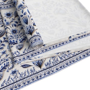 Beautiful Delft Blue Design Table Runner Vintage Table Runner Botanical ...