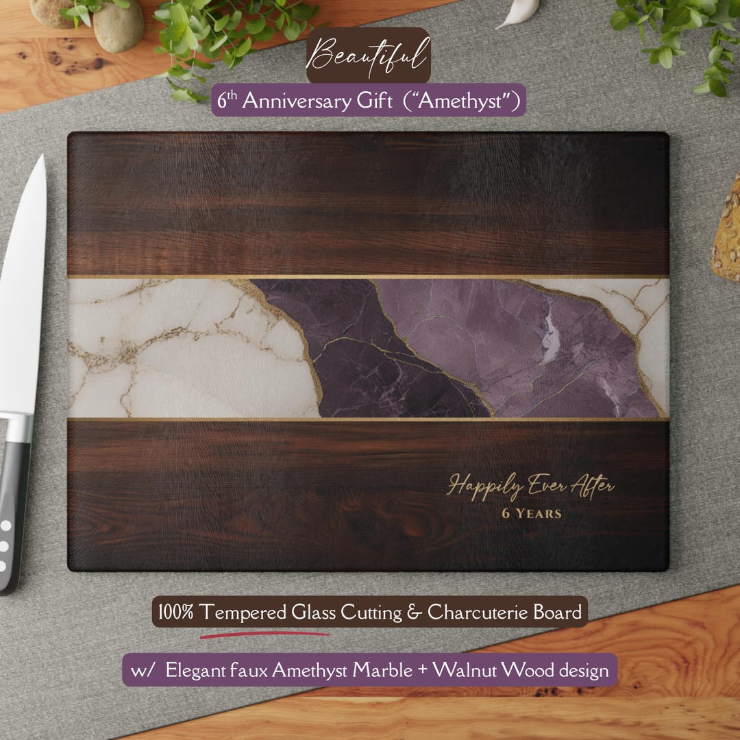 Beautiful 6th Amethyst Anniversary Gift 6th Anniversary *glass* Cutting ...