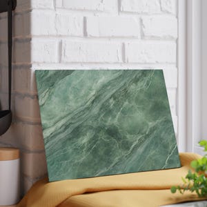 Beautiful Green Quartzite Marble-design Glass Cutting Board & Serving ...
