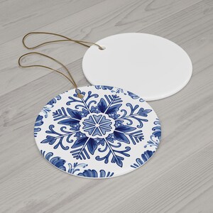 Delft Blue Snowflake Christmas Ornament, Dutch Snowflake Christmas ...