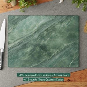 Beautiful Green Quartzite Marble-design Glass Cutting Board & Serving ...