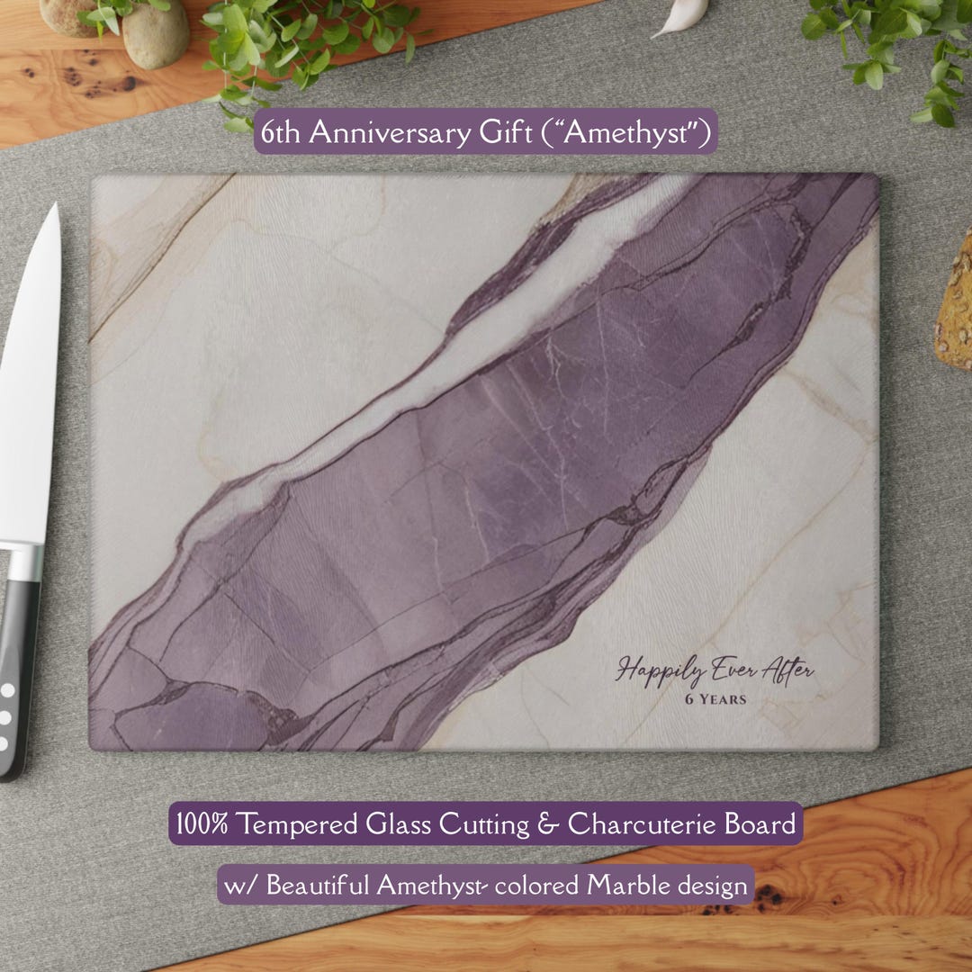 Beautiful 6th "amethyst" Anniversary Gift, Marble-design *glass ...
