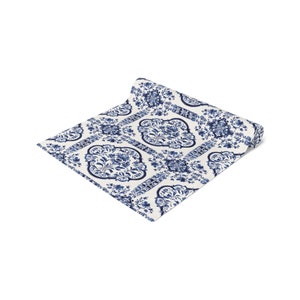 Beautiful Delft Blue Floral Design Table Runner Vintage Table Runner ...