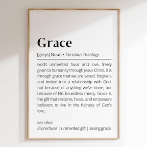 Grace Definition Print: Christian Home Decor (digital Download) - Etsy
