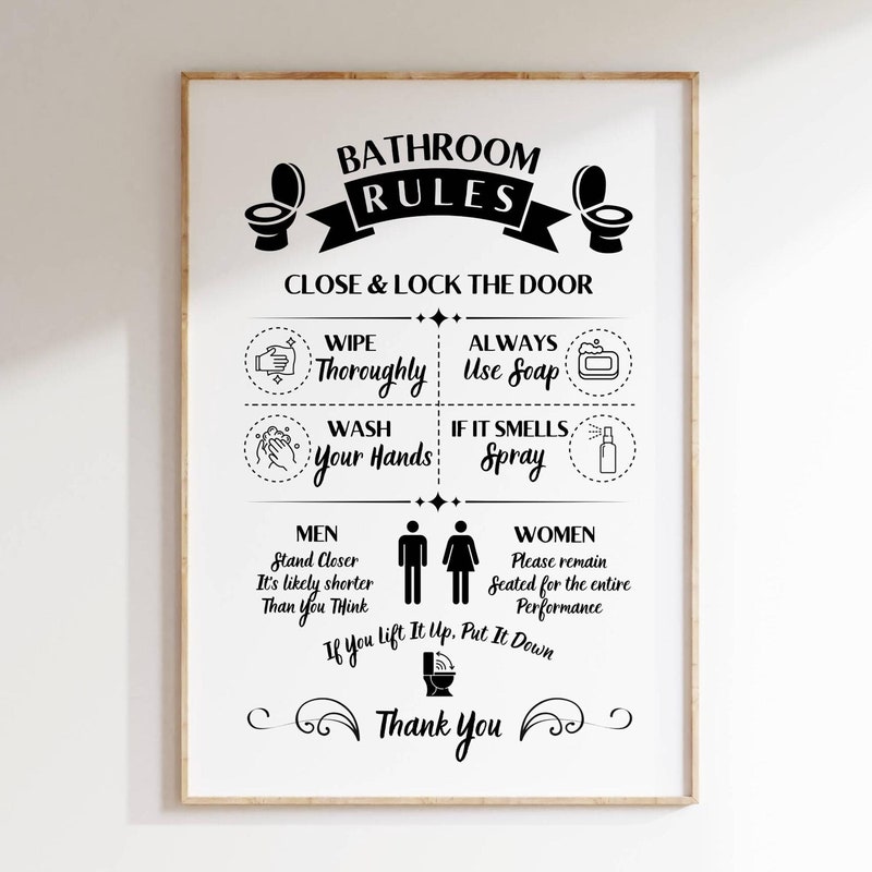 Bathroom Rules - Etsy