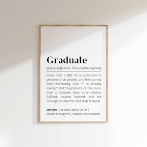 Graduate Definition Wall Art Printable Graduation Gift Inspirational ...