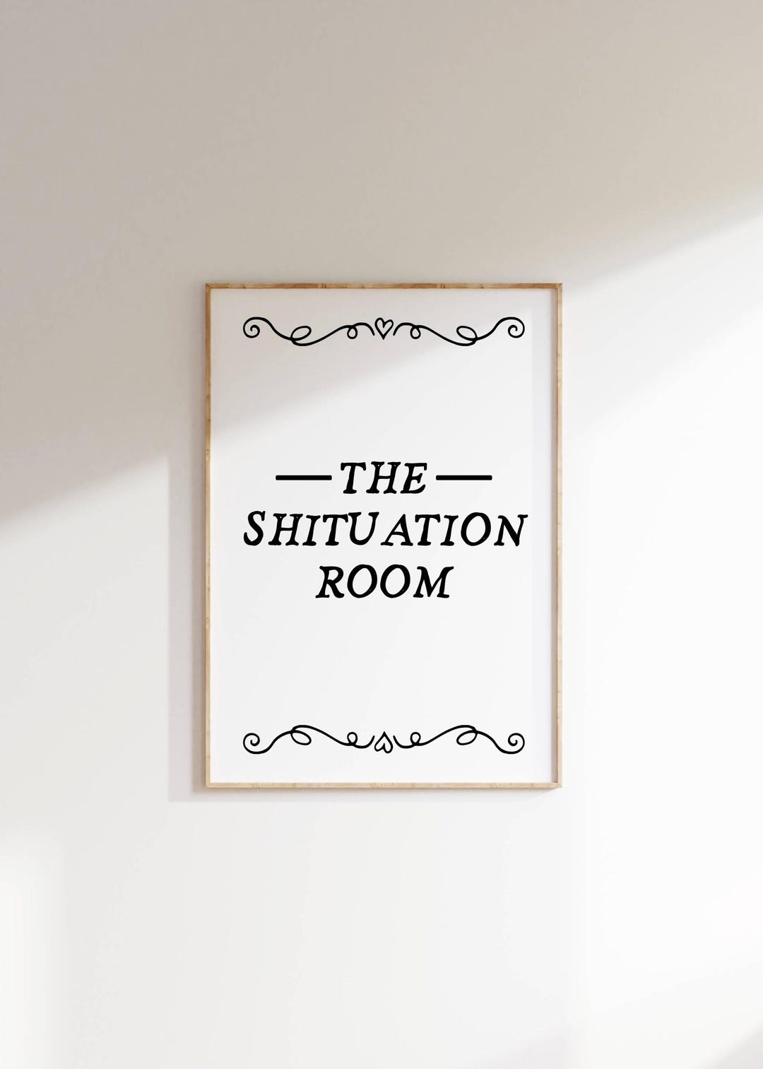 Shituation Room Funny Bathroom Sign: Farmhouse Toilet Decor (digital ...