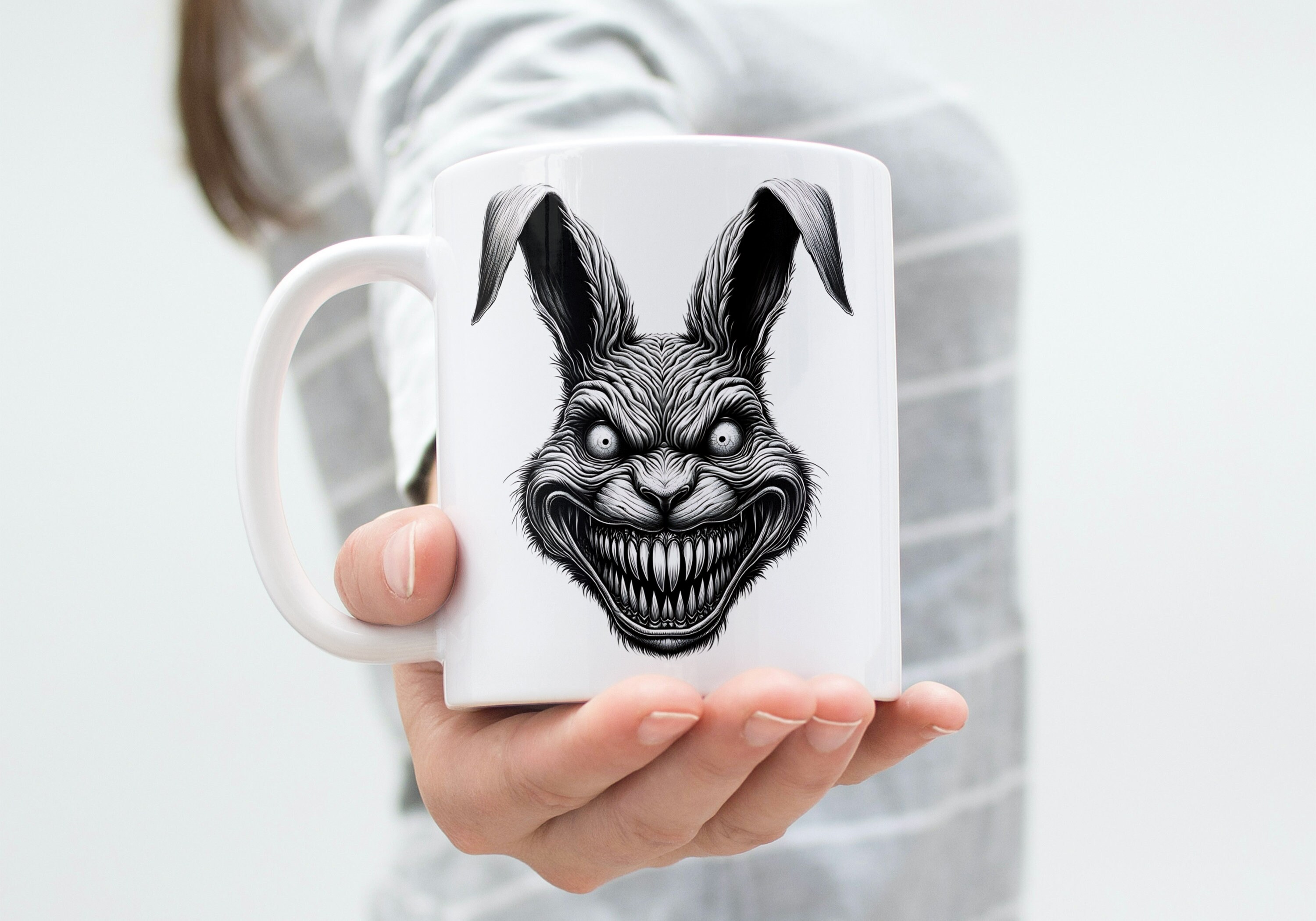 Bad Bunny SVG, Evil Bunny Print, Scary Rabbit, Dark Bunny Clipart ...