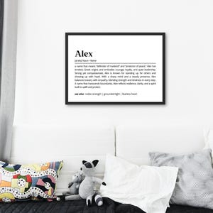 Alex Name Definition Wall Art Personalized Name Meaning Gift Minimalist ...