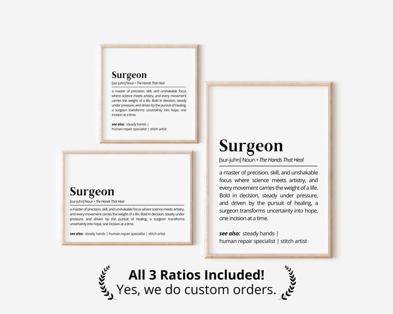 Surgeon Definition Print: Medical Office Wall Art (digital Download) - Etsy