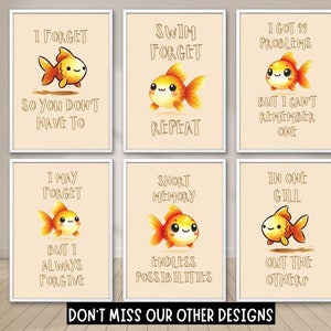 Goldfish Poster, Funny Fish Quote, Goldfish Wall Art, Typography as Art ...
