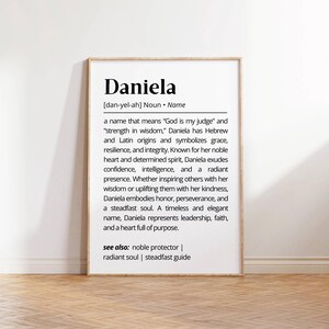 Daniela Name Definition Wall Art Personalized Name Meaning Gift ...