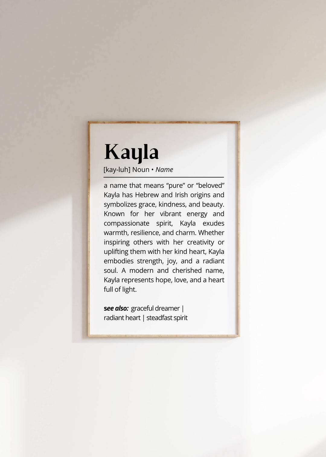 Kayla Name Meaning Art: Personalized Typography Print (digital Download ...