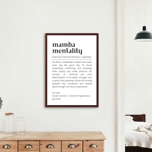 Mamba Mentality Definition Print: Inspirational Wall Art (digital ...