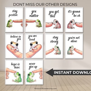 Cute Frog Poster, Inspirational Quote Wall Art, Cute Frog Drawing ...