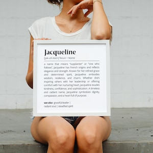 Jacqueline Name Definition Printable Wall Art Name Meaning Poster ...