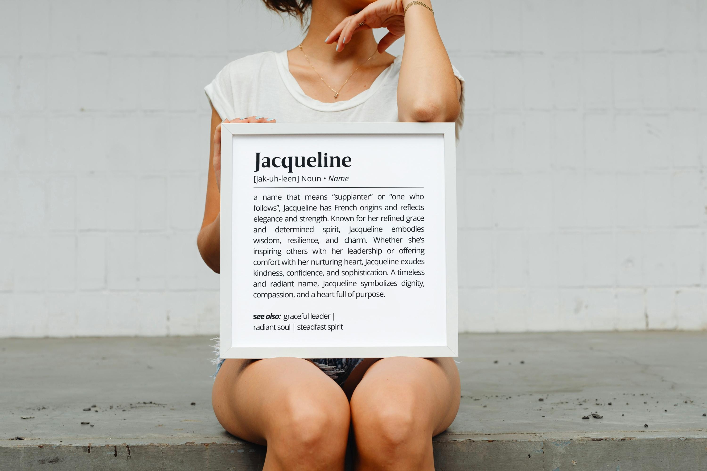 Jacqueline Name Definition Printable Wall Art Name Meaning Poster ...