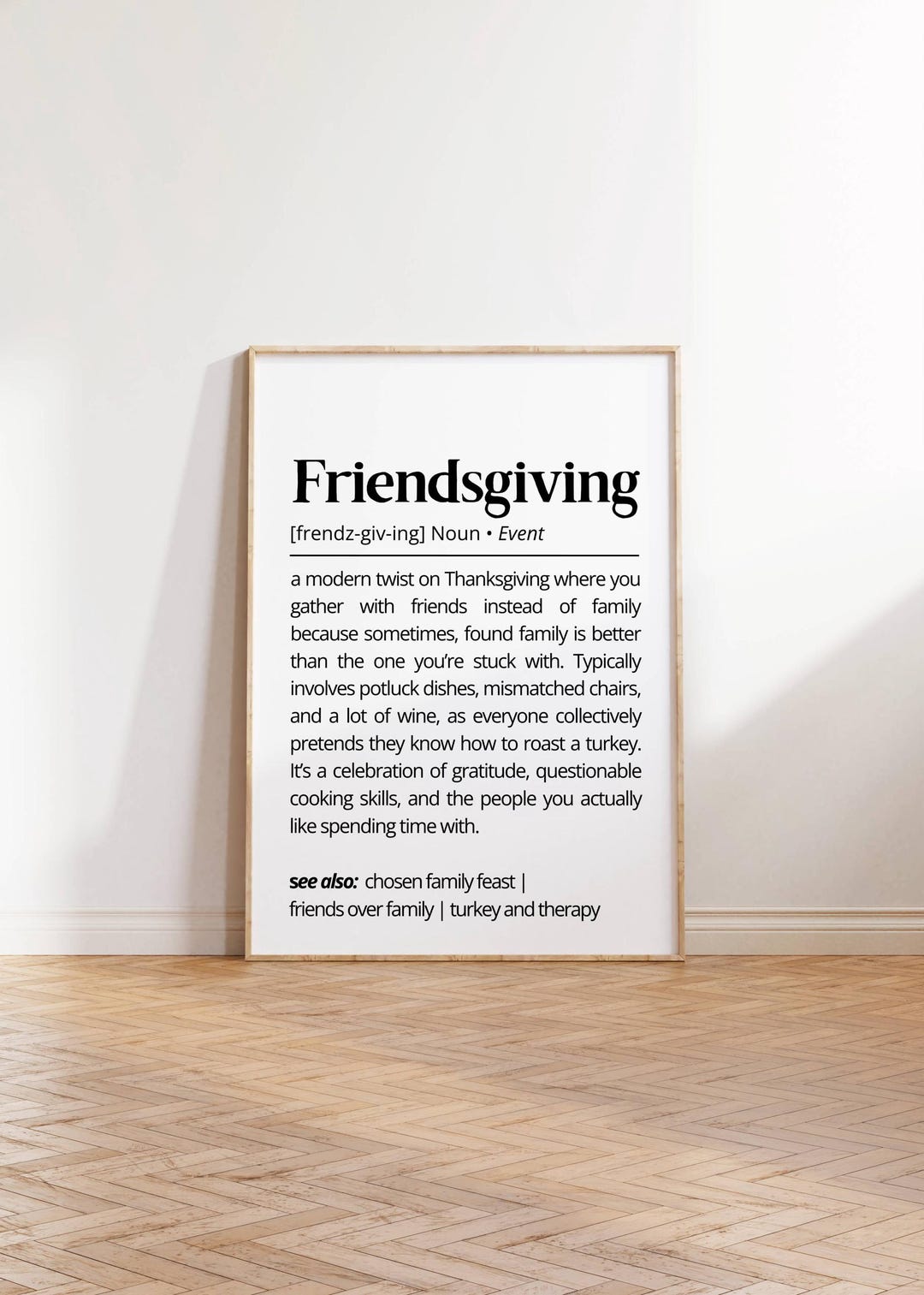 Friendsgiving Definition Wall Art Printable Modern Thanksgiving Humor ...
